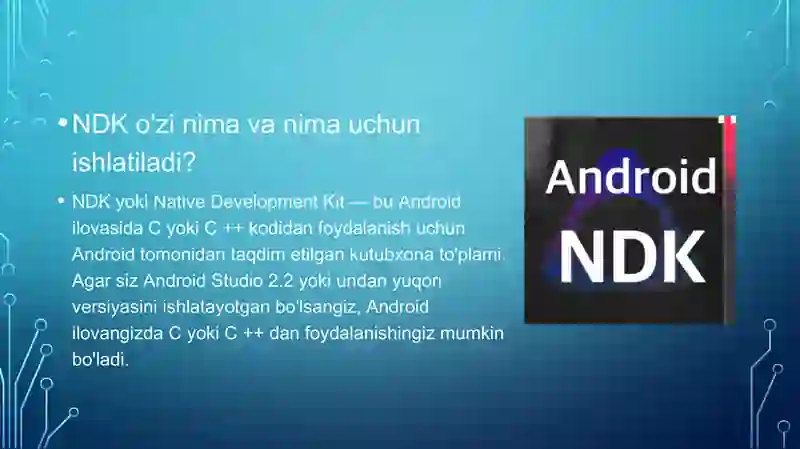 Android Native Development Kit (NDK) ni o‘rnatish va sozlash