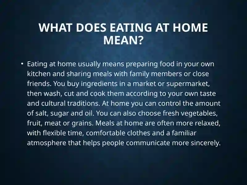 Eating at Home vs. Eating Out