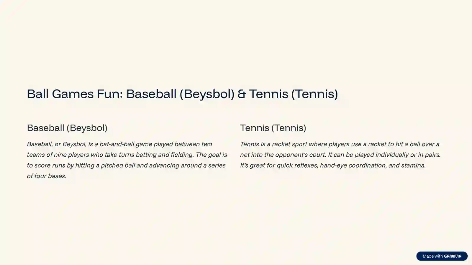 Let's Play Sports!