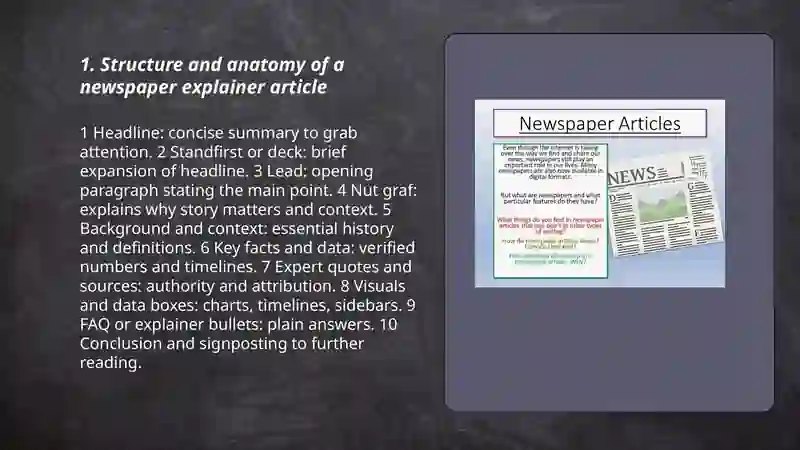 Structure and Anatomy of a Newspaper Explainer Article