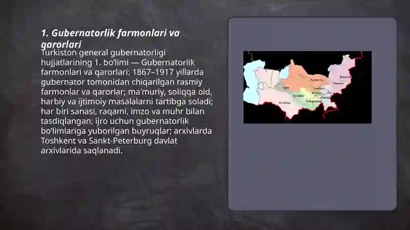 Turkiston general gubernatorligi hujjatlari