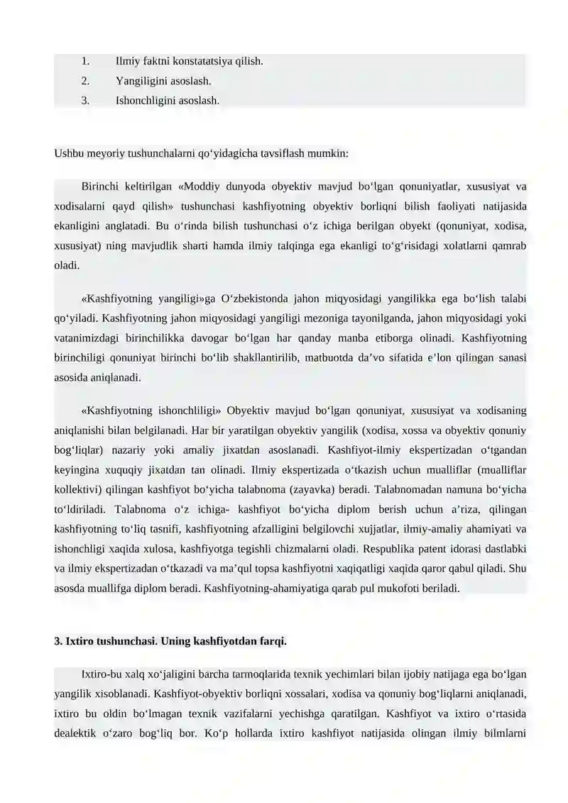 Kashfiyot-texnik masalalar yechishning ilmiy asosi sifatida