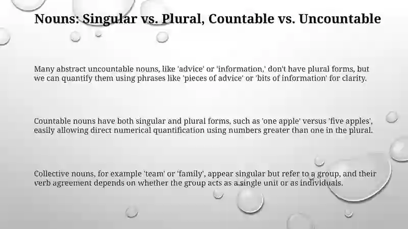 Countable vs. Uncountable, Singular vs. Plural