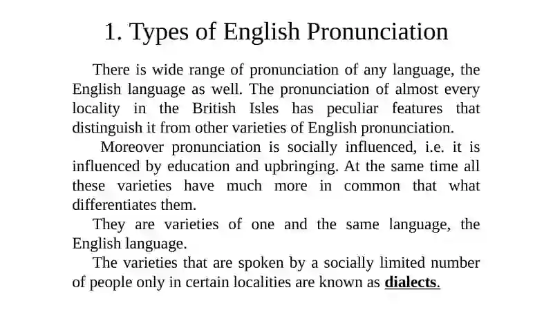 Types of English Pronunciation