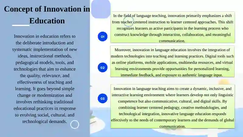 Innovation and Innovative Technologies in Language Teaching