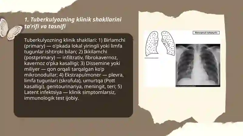 Tuberkulyoz klinik shakllarni qiyosiy tashhislashning