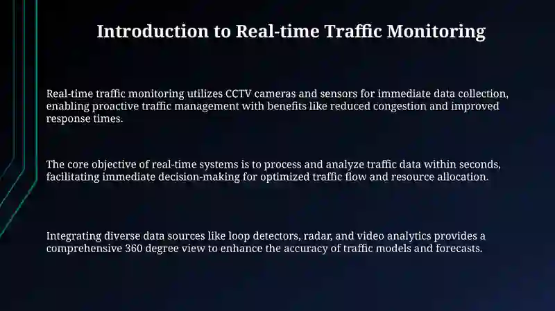 Real-time traffic monitoring using CCTV and sensors