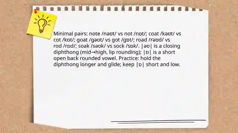 Minimal pairs contrasting |əʊ| and |ɒ|