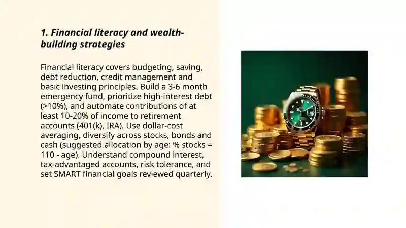 Financial Literacy and Wealth-building Strategies