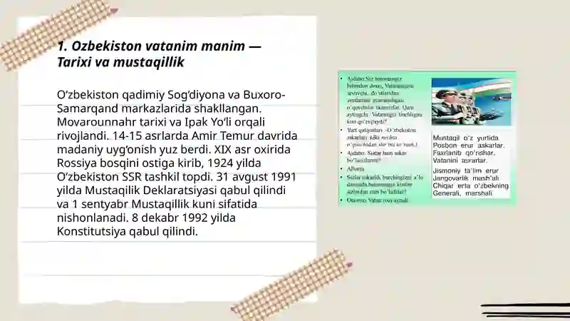 Ozbekiston vatanim manim