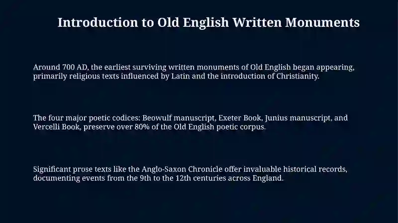 Written Monuments of Old English