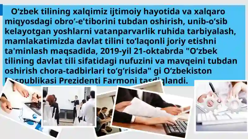 O‘zbek tilini yanada rivojlantirish
