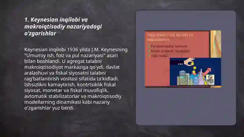 Xozirgi zamon iqtisodiy qarashlari evolutsiyasi
