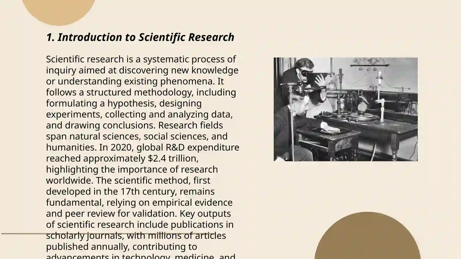 SCIENTIFIC RESEARCH WORK. MAIN FEATURES, FUNCTIONS, TYPES OF SCIENTIFIC ...