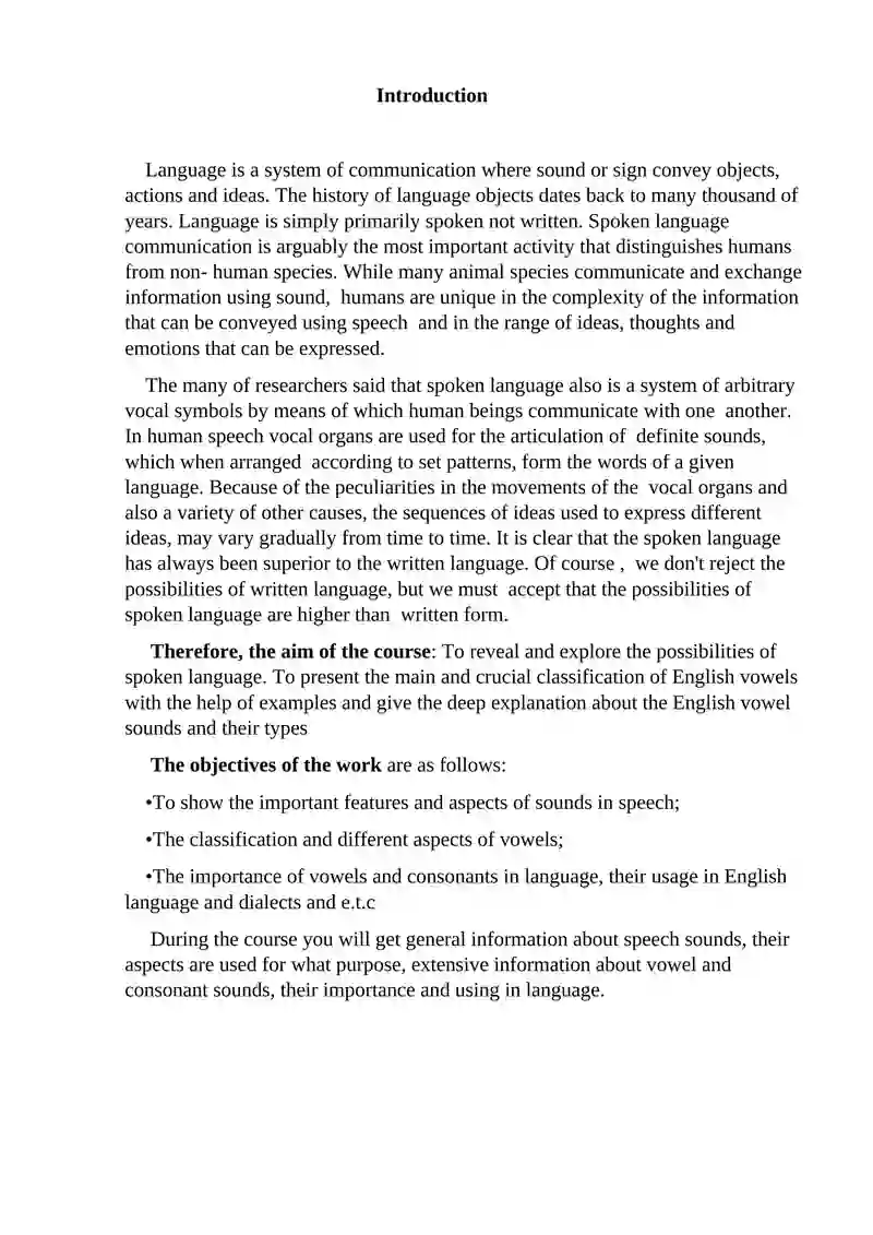 English Vowel System Analysis