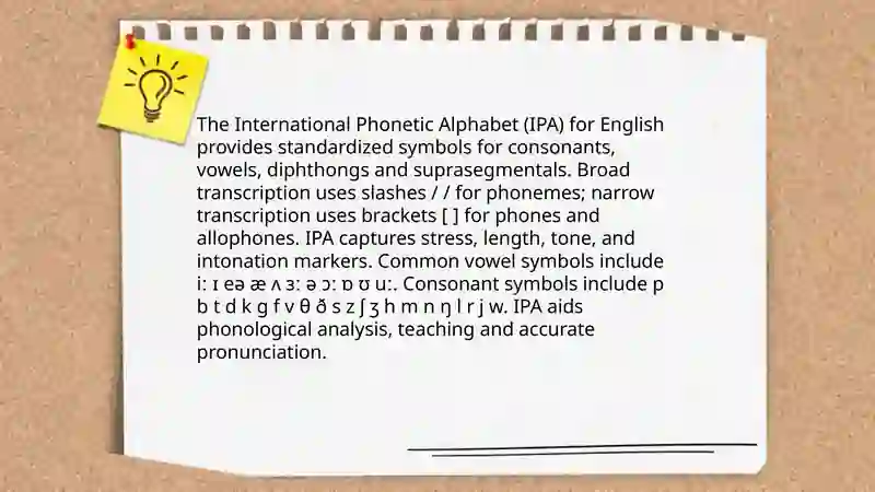 International Phonetic Alphabet (IPA) for English