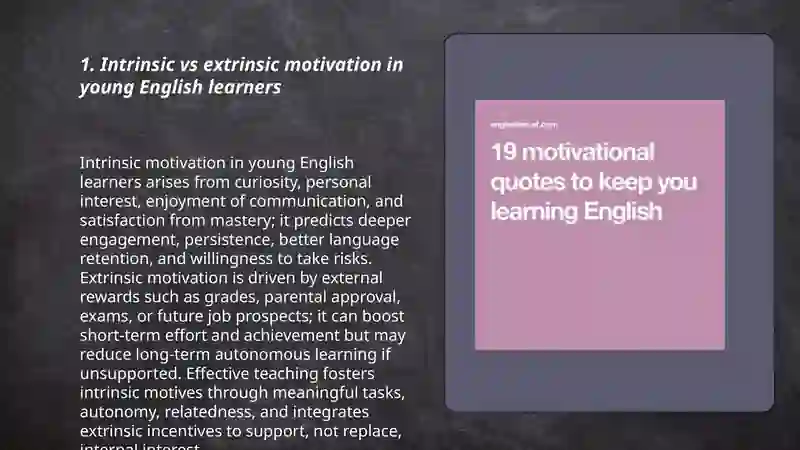 Motivation for learning English among young people
