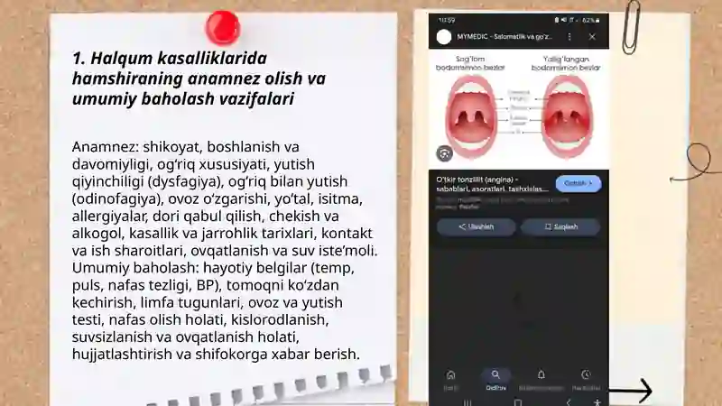 Halqum kasalliklarida hamshiraning vazifalari