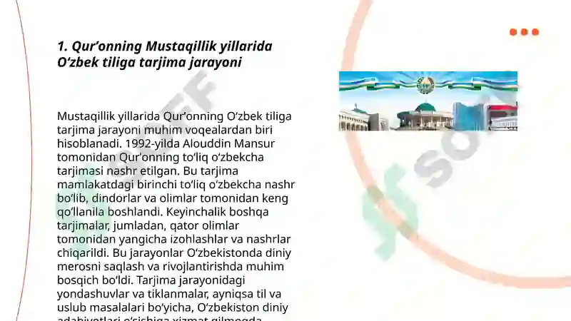 Qurʼonning Mustaqillik yillarida Oʻzbek tiliga tarjima qilinishi va ...