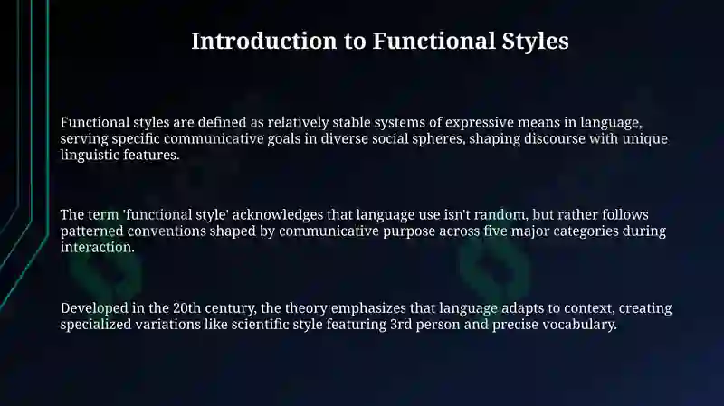 Functional Styles in English: An Overview
