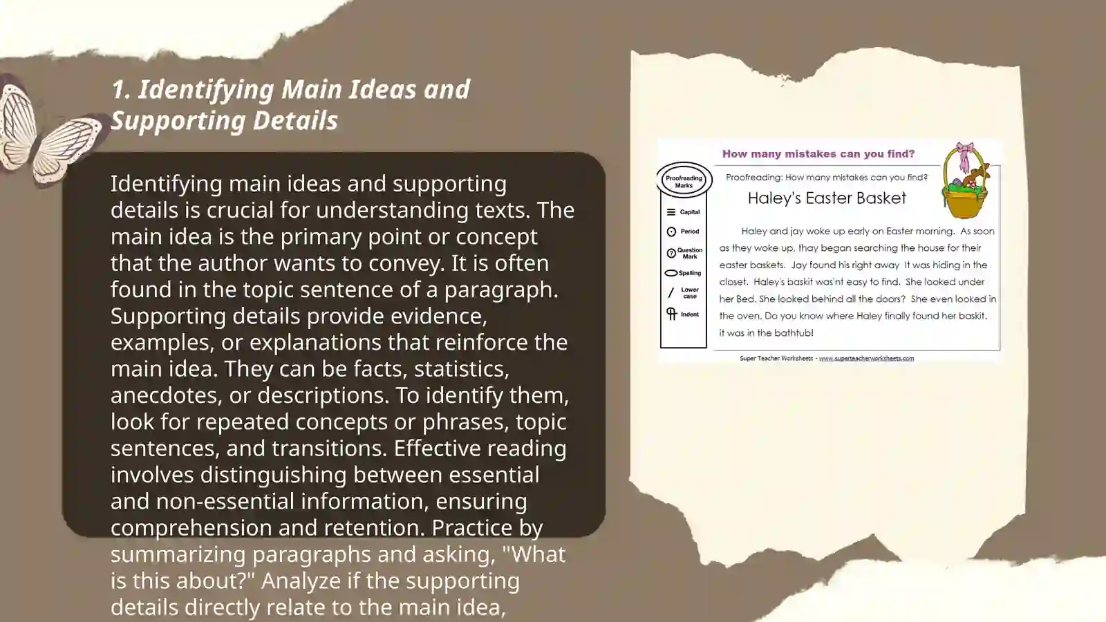 Identifying Main Ideas and Supporting Details