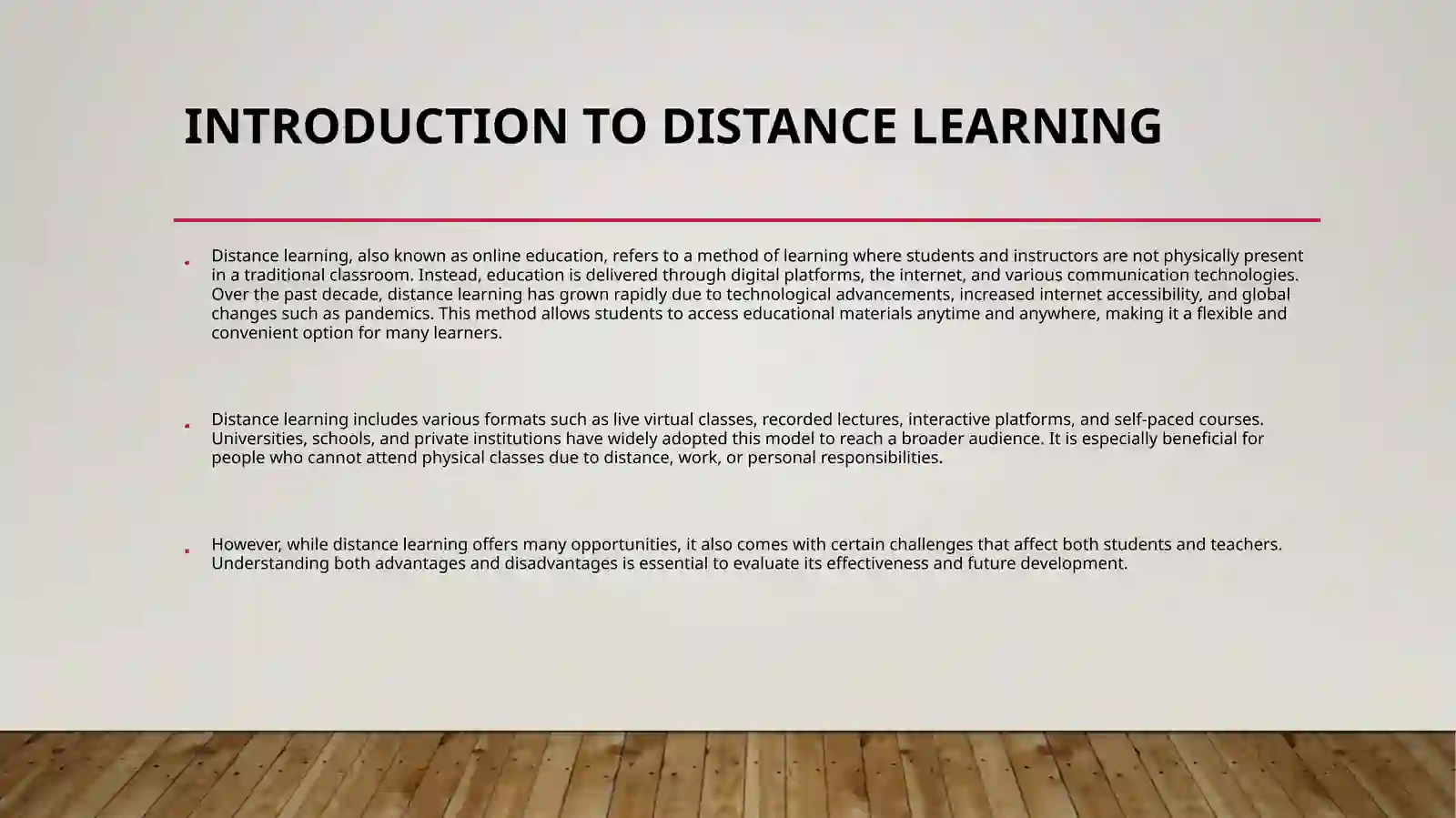 Introduction to Distance Learning