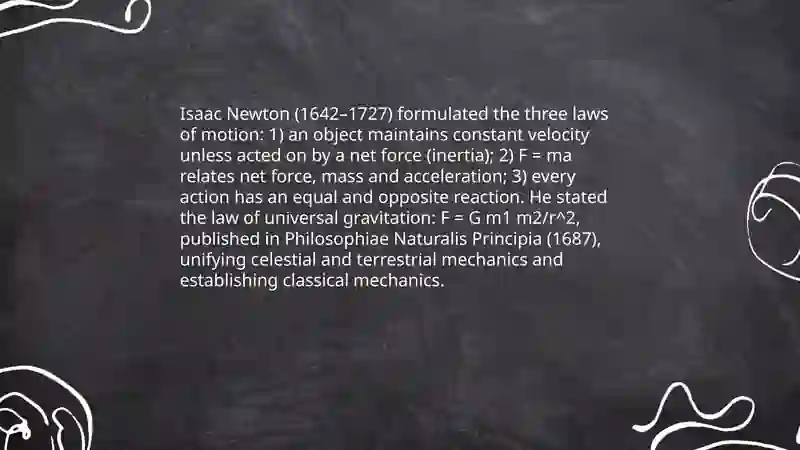Isaac Newton's Laws of Motion and Universal Gravitation