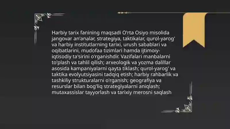 Qadimda O'rta Osiyo Halqalari Harbiy San'ati