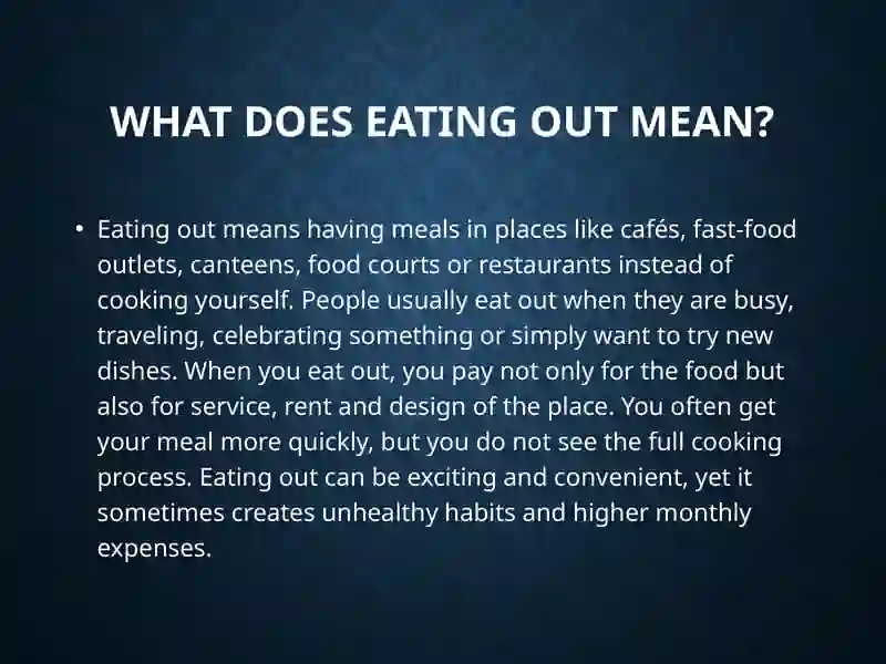 Eating at Home vs. Eating Out