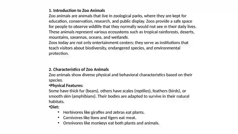 Introduction to Zoo Animals