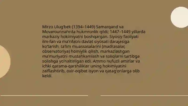 Mirzo Ulugʻbek haqida