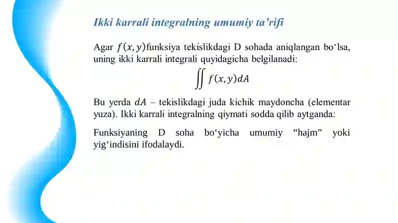 Ikki karrali integralnihisoblashusullari