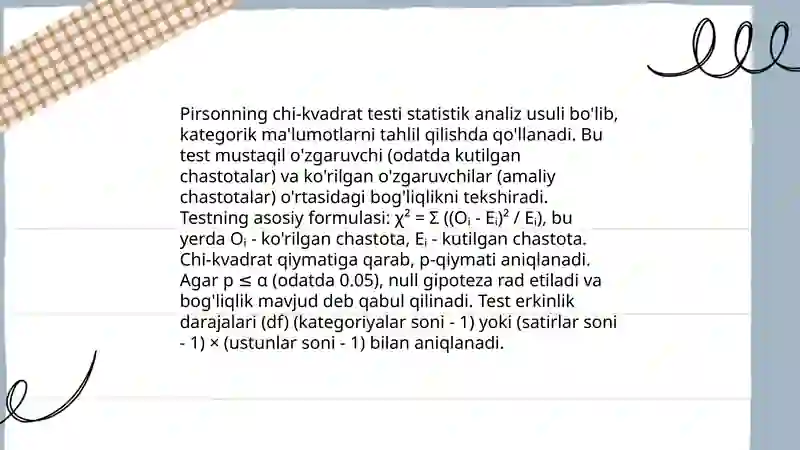 Pirson va Rokitskiy metodlari