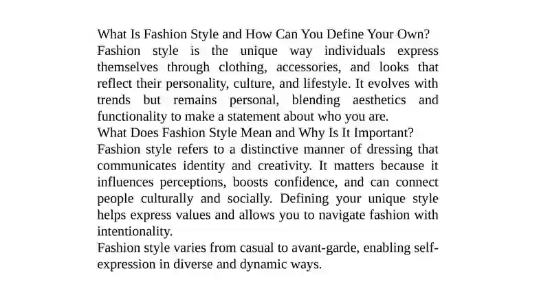 What Is Fashion Style and How Can You Define Your Own?