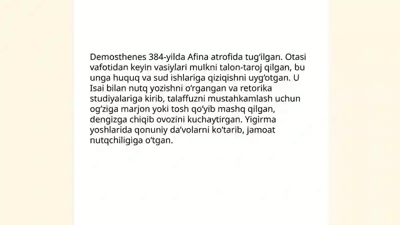 Demosfen hayoti va ijodi