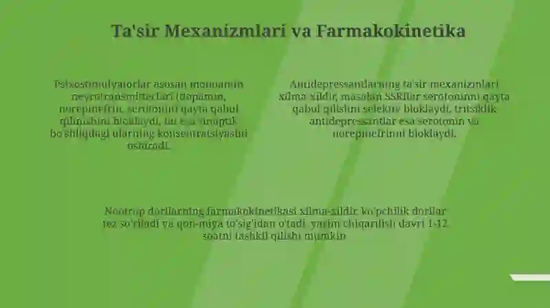 Psixostimulyatorlar, Antidepressantlar, Nootrop dorilar va ...