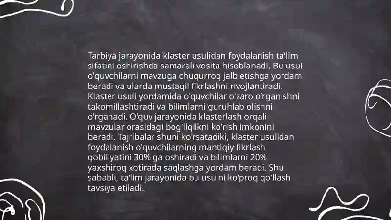 Tarbiya metodlari va vositalari. Tarbiya fanini oʻqitishda interfaol ...