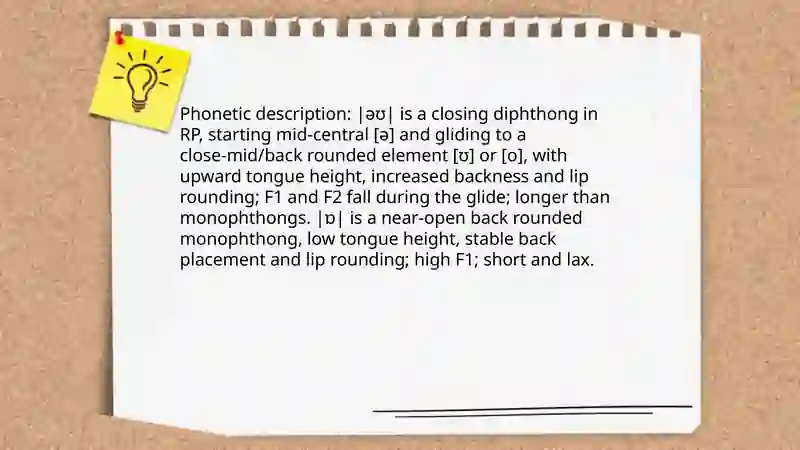 Minimal pairs contrasting |əʊ| and |ɒ|