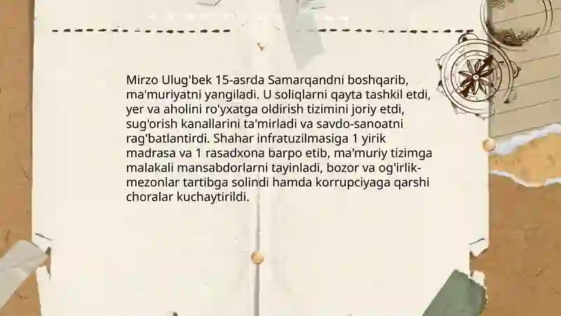 Mirzo Ulug'bekning hayoti va siyosiy faoliyati