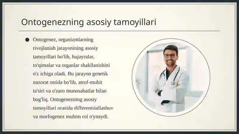 Ontogenez haqida umumiy tushunchalar