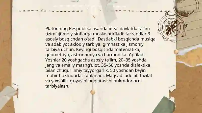 Qadimgi yunon faylasuflarining ta'lim-tarbiya haqidagi fikrlari