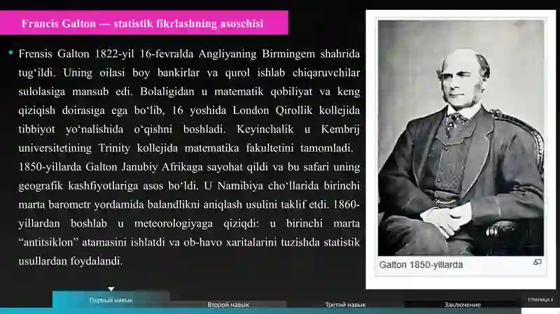 Karl Pearson va Francis Galton - Statistika faniga hissa qo‘shgan olimlar