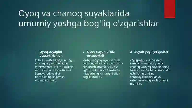 Chanoq va oyoq suyaklarining anatomiyasi