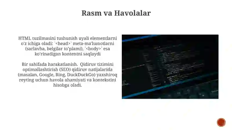 HTML haqida ma'lumot
