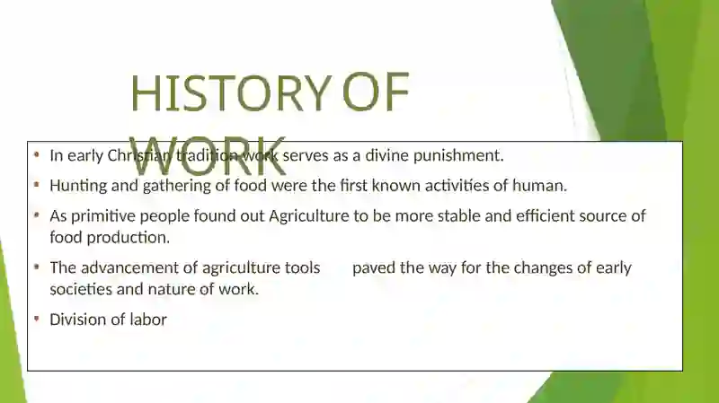 HISTORY OF WORK