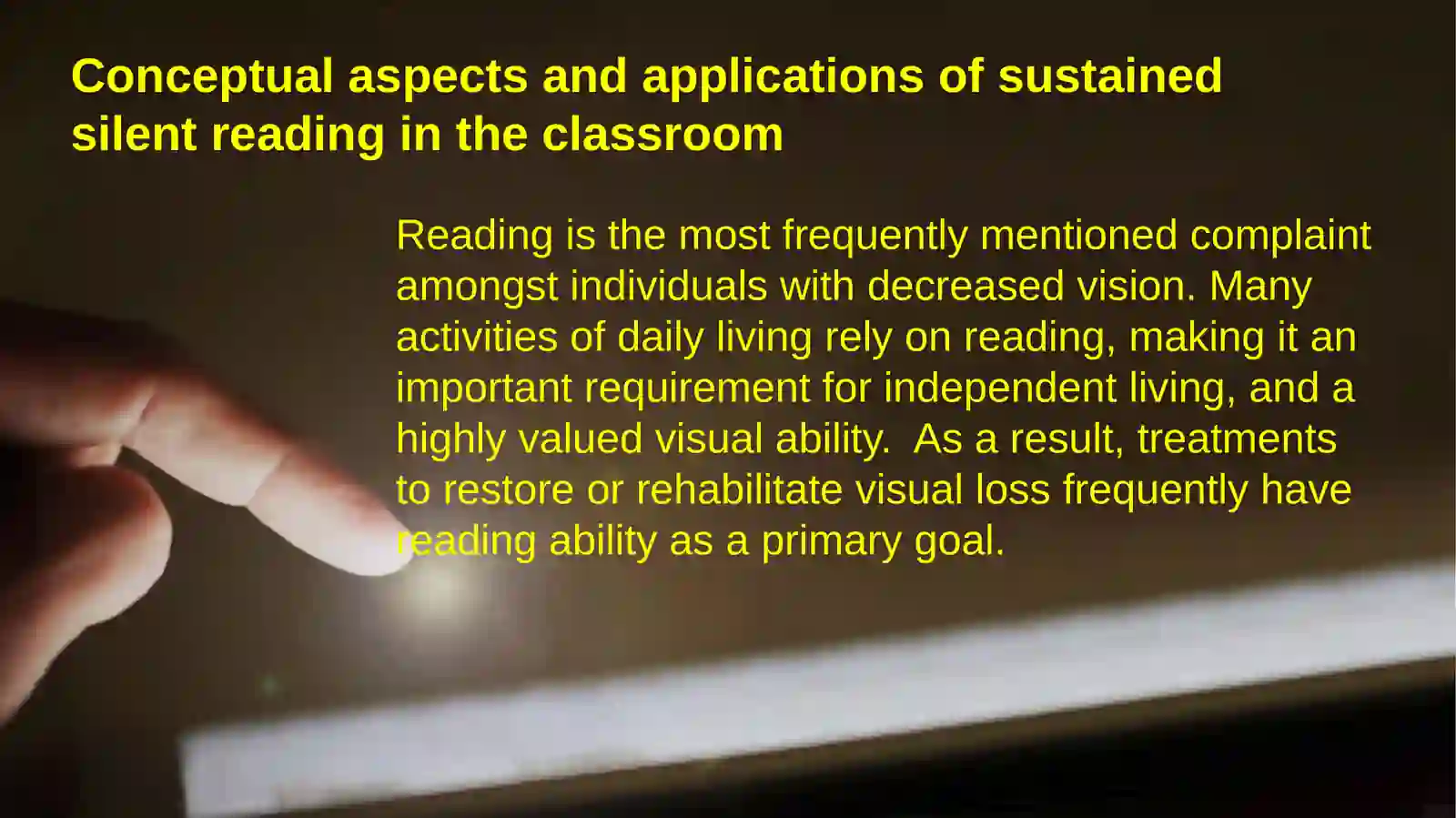 Evaluating Sustained Silent Reading in Reading classes