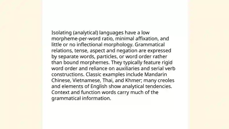 Morphological typology: Analytical and Synthatic language types