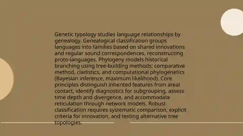 Structural and Genetic Typology: Principles and Differences