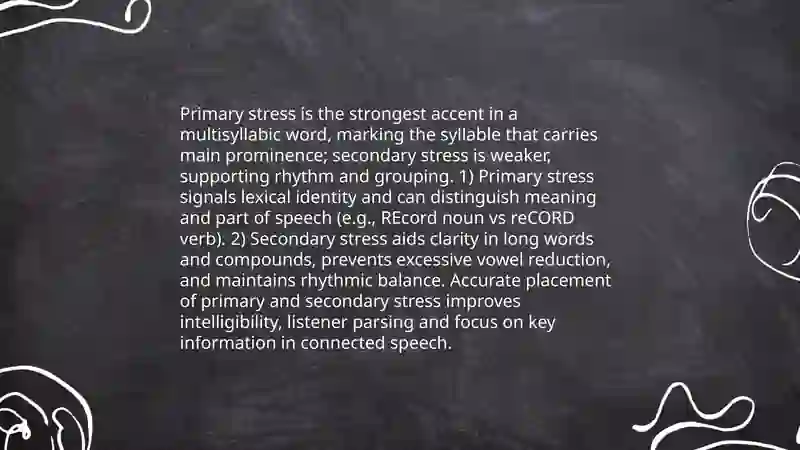 Stress in English words and why it matters for comprehension?