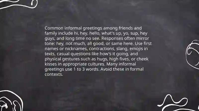 Practice different greetings (formal vs informal)